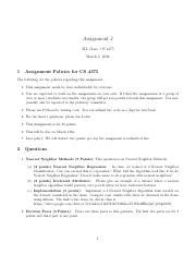 Assignment 2 CS 4375 Pdf Assignment 2 ML Class CS 4375 March 3 2022 1 Assignment Policies For