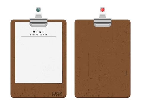 Premium Vector Menu Clipboard Vintage Style