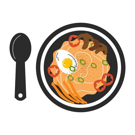 Vue De Dessus Illustration Couleur Dune Délicieuse Soupe De Ramen Au