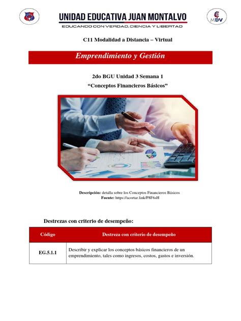 Guía Emprendimiento Y Gestión 2do Bgu U3 S1 Corregido Pdf