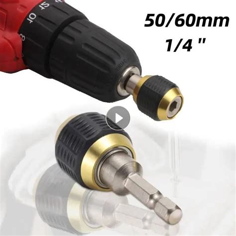 5060mm 드릴 척 드라이버 충격 열쇠가없는 어댑터 14 Hex 섕크 드릴 비트 도구 퀵 체인지 컨버터 어댑터 도구