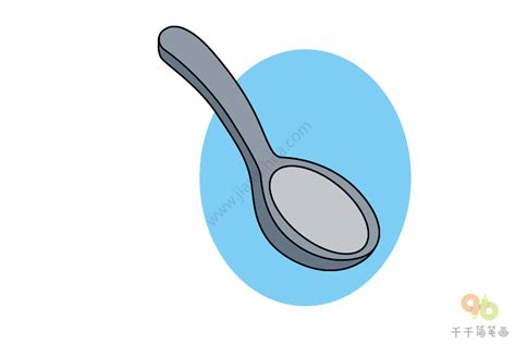 教你画圆圆的小勺子简笔画 厨具简笔画