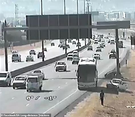 Tense Footage Shows A Bus Snake Across An African Motorway And Crash