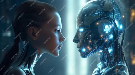 Premium Ai Image Robot With Artificial Intelligence Interacts With