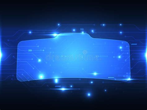 Abstract Blue Power Cyber Digital Technology Futuristic Background With