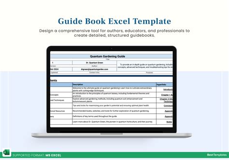 Guide Book Excel Template Best Templates