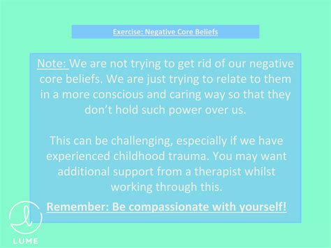 Exercise Negative Core Beliefs Pptx