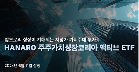 저평가 가치주 담는다”‘hanaro 주주가치성장코리아 액티브 상장