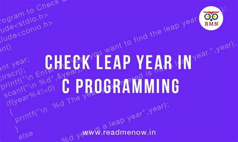 Check Leap Year In C Programming Readmenow