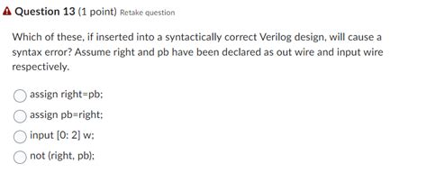 Solved Which Of These If Inserted Into A Syntactically