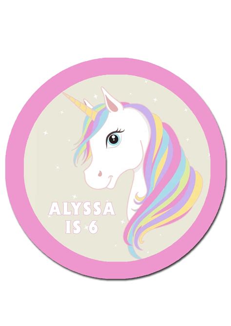 Unicorn Round Edible Cake Topper Deezee Designs