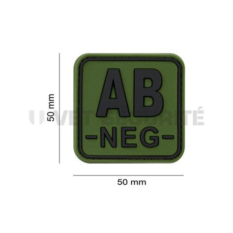 patch carré groupe sanguin ab vert od jtg