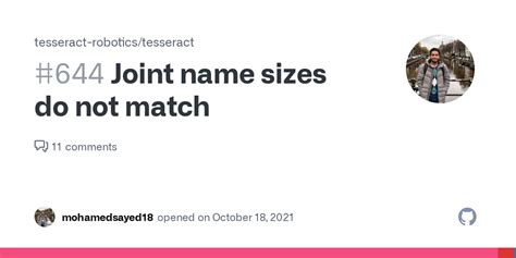 Joint Name Sizes Do Not Match · Issue 644 · Tesseract Robotics