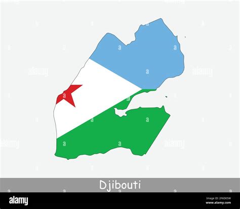 Djibouti Map Flag Map Of Djibouti With The Djiboutian National Flag