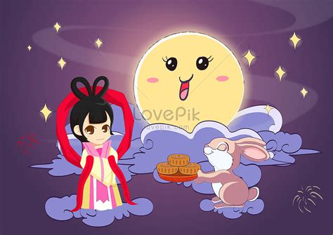 이번 추석 밤 일러스트 무료 다운로드 Lovepik