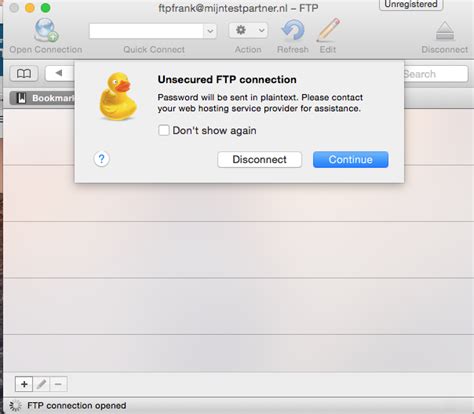 Connecting To FTP CyberDuck