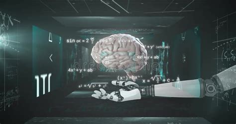 Animation Of Scientific Data Processing Over Robot S Arm And Brain Stock Video Video Of