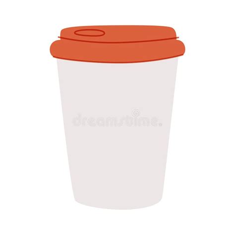 Takeaway Coffee Cup Take Away Paper Mug Covered With Plastic Lid Cap