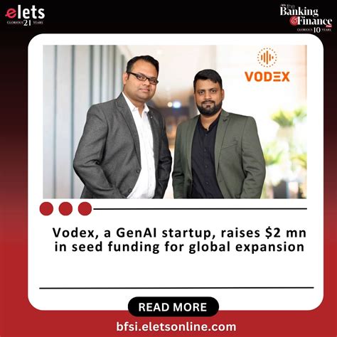 Elets Banking And Finance On Linkedin Vodex A Genai Startup Raises