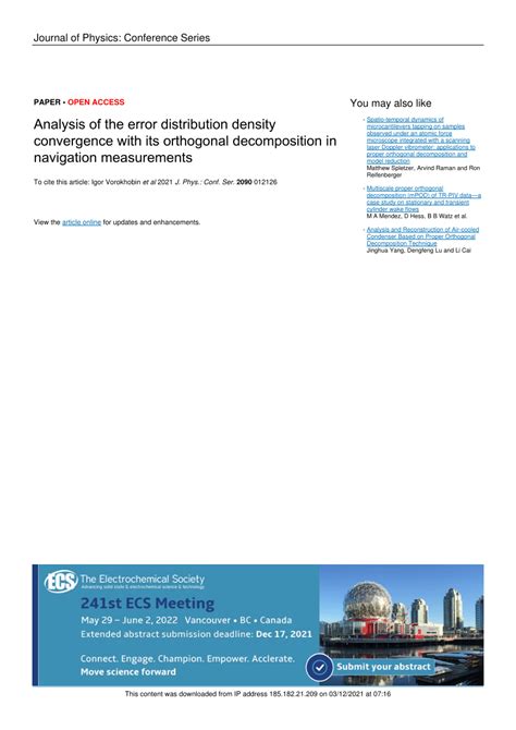 Pdf Analysis Of The Error Distribution Density Convergence With Its