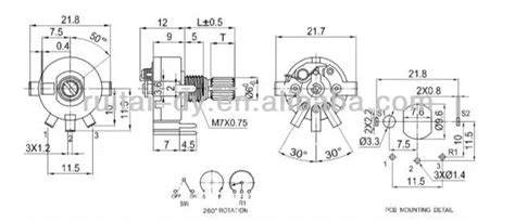 [dy] Spring Return Rotary Potentiometer Single 100k Potentiometer With Knob Ruwido Potentiometer