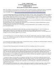 CS430HW4 Pdf CS 430 SPRING 2019 INTRODUCTION TO ALGORITHMS HOMEWORK