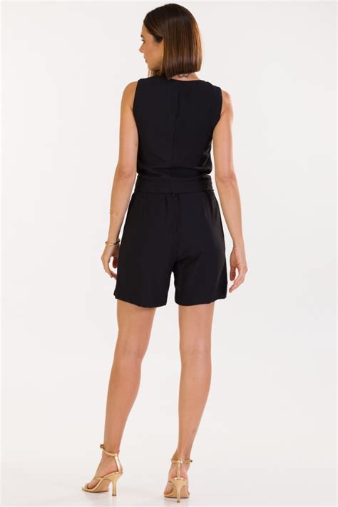Blusa Regata De Alfaiataria Feminina Amora Preto
