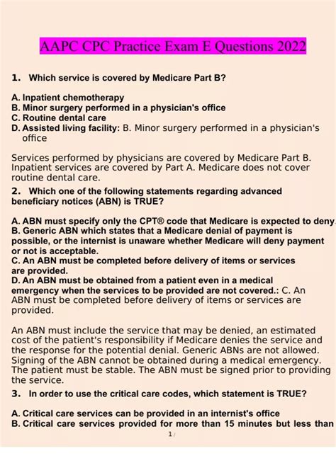 Aapc Cpc Practice Exam E Questions And Answers 2023 Verified Answers Aapc Cpc Stuvia Us