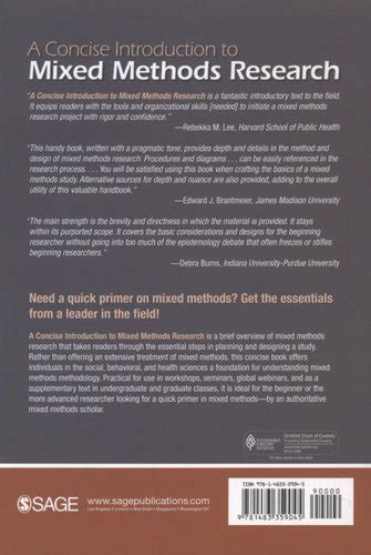 A Concise Introduction To Mixed Methods Research Paperback John W