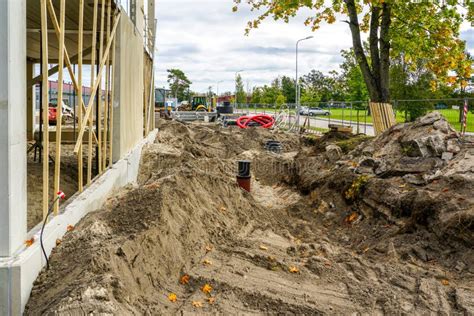 Earthworks Pit For Underground Communications Installation In A New
