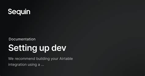 Setting Up Dev Sequin