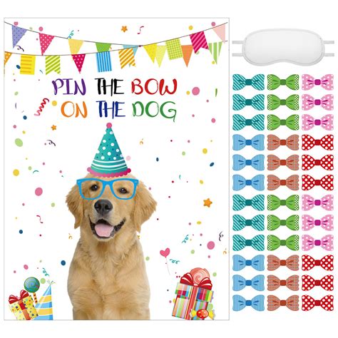 Buy 38 Pcs Pin The Tail On The Puppy Dog Party Games Give The Dog A Bow