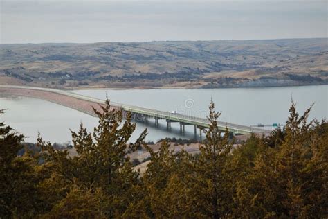 A Bridge In South Dakota Crossing The Missouri River Stock Image