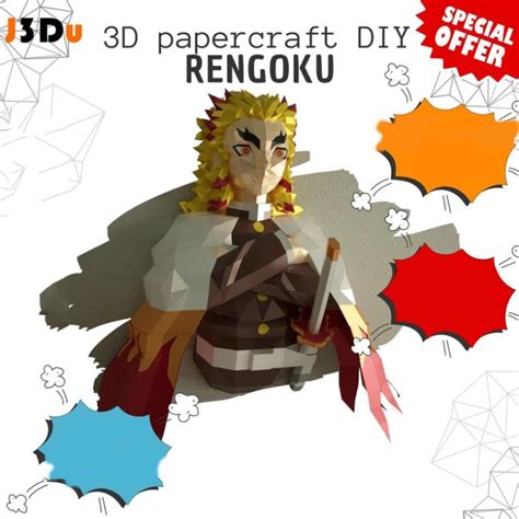 Rengoku Kyoujurou Kimetsu No Yaiba Papercraft Pdf Template For Office