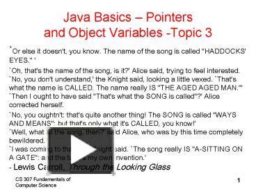 PPT Java Basics Pointers And Object Variables Topic PowerPoint Presentation Free To View