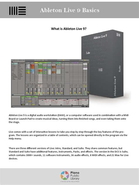 Ableton Basics 1 Pdf Sound Technology Electronics