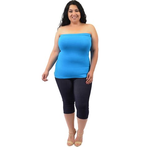 Stretch Is Comfort Womens Regular And Plus Size Cotton Strapless Tube