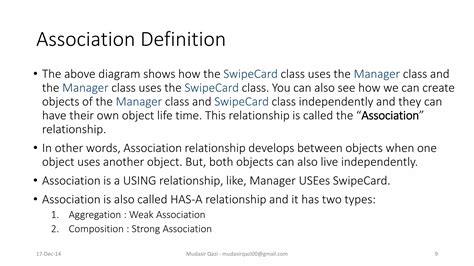 Oop Understanding Association Aggregation Composition And Dependency Pptx
