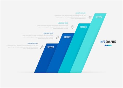 4개의 숫자 옵션 및 마케팅 아이콘이 있는 프레젠테이션 Infograpics 템플릿 비즈니스 개념 프리미엄 벡터