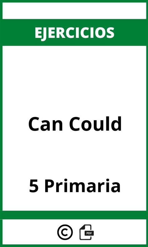 Ejercicios Can Could 5 Primaria PDF