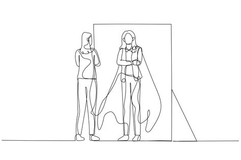Looking At The Mirror Drawing