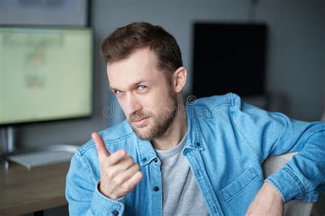 Thumbs Up Gesture It Software Engineer Or Support Manager Guy Looking