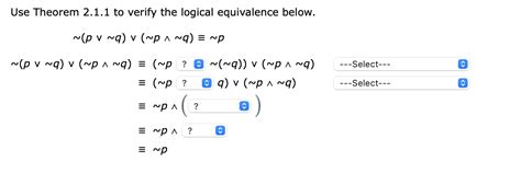 Use Theorem 2 1 1 To Verify The Logical Equivalence