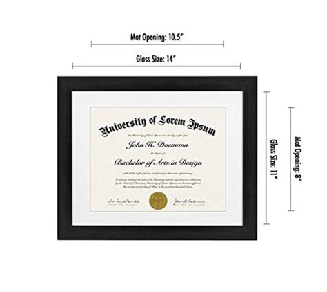 Americanflat X Black Diploma Frame Displays X Diplomas With Mat Or X Inch Without