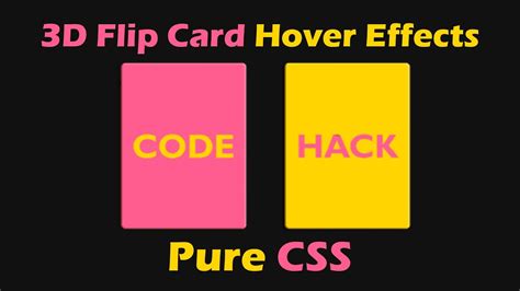 3d Flip Card Hover Effects Using Html And Css Youtube