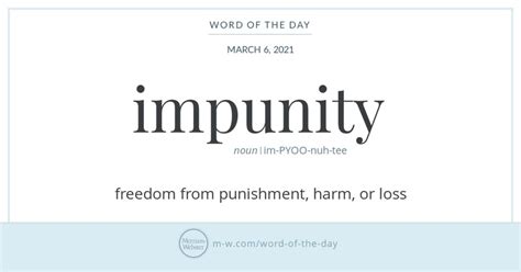 Word Of The Day Impunity
