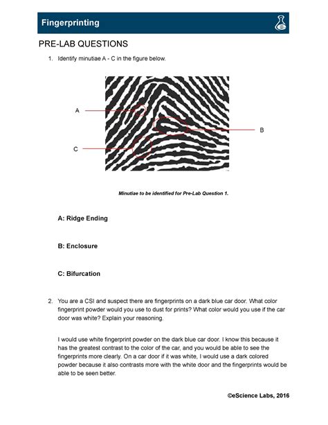 Lab 9 Fingerprint Analysis Hannah Amsden 1 Pre Lab Questions
