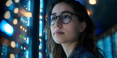 Female Engineer In Glasses Working On Cybersecurity Maintenance In Data