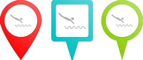 Swimming Jump Pin Icon Multicolor Pin Vector Icon Diferent Type Map