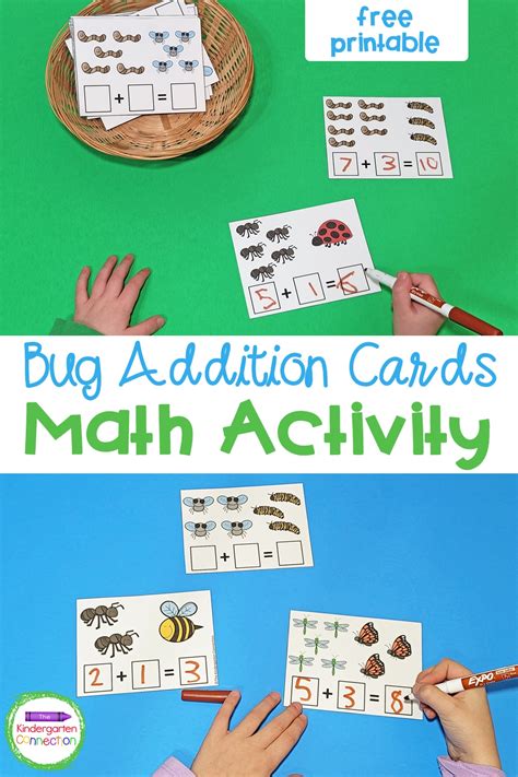 Free Bug Addition Cards The Kindergarten Connection